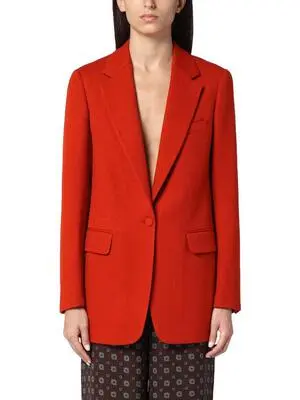 Dries Van Noten Single-breasted Wool Jacket - Red