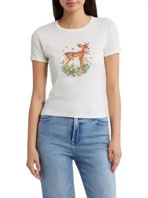 VINYL ICONS Doe Graphic T-shirt - Marshmallow
