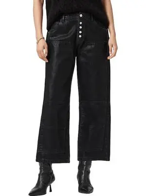 ALLSAINTS Tay Wide-leg Carpenter Jeans - Coated Black