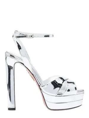 AQUAZZURA Divine Plateau 130mm Platform Sandals - Silver