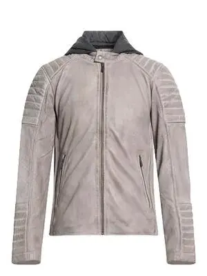Bolongaro Trevor Sheepskin Biker Jacket - Grey