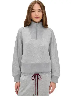 LE BOP Thea Quarter Zip Pullover - Heather Grey