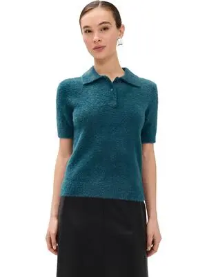LE BOP Fuzzy Knit Polo - Everglade