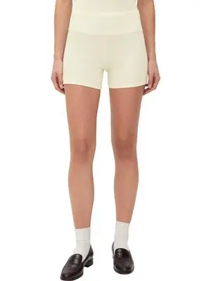 STATE & LAKE Ribbed Knit Game Time Shorts Ivory