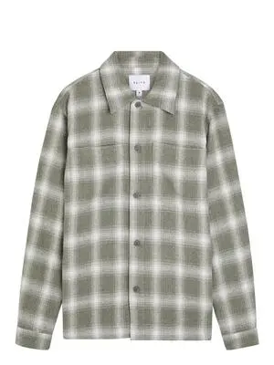 RAITH Vienna Plaid Brushed Wool-blend Overshirt - Sage