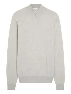 LES DEUX Son Half-zip Merino Wool Jumper - Grey