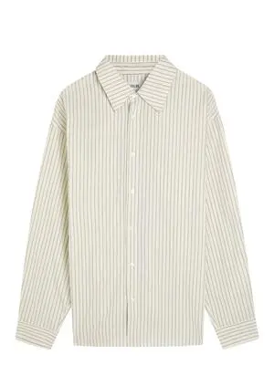 AGOLDE Aurel Striped Cotton-poplin Shirt - White