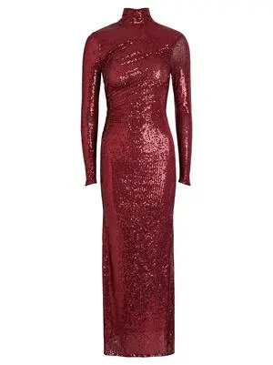 NEEDLE & THREAD Malia Sequin-embellished Tulle Gown - Dark Red