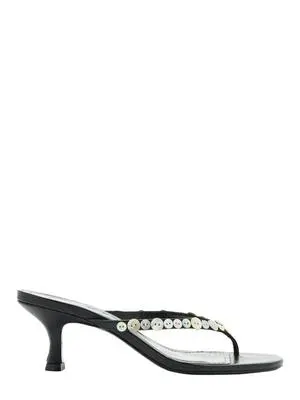 Staud Freja Embellished Thong Sandals - Black