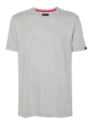 FAY Logo-patch Cotton T-shirt - Grey