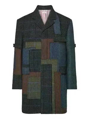 Thom Browne Hunting Tweed Patchwork Coat - Green