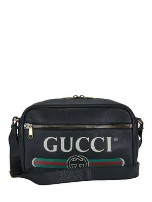 Gucci Logo Messenger Bag - Black