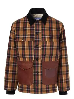 Junya Watanabe Checked Leather-trimmed Cotton Jacket - Multicoloured