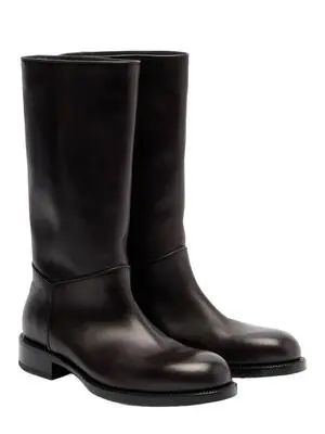 THE ROW Nobilis Riding Leather Knee-high Boots - Brown