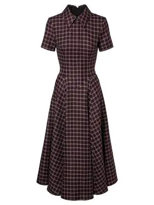 EMILIA WICKSTEAD Jody Houndstooth Wool-Blend Midi Dress