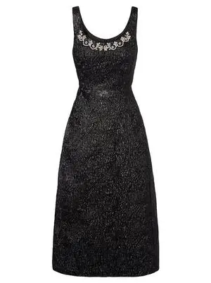 Simone Rocha Embellished Lamé Cocktail Dress - Black
