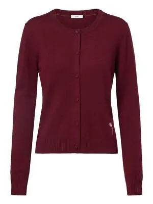 Erdem Embroidered Cashmere And Wool Cardigan - Burgundy