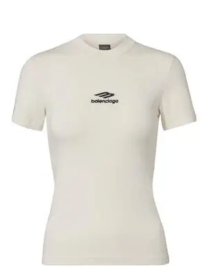 Balenciaga 3b Sports Icon Cotton-blend Jersey T-shirt - White