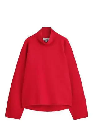 Cos Boiled-wool Funnel-neck Sweater - Red