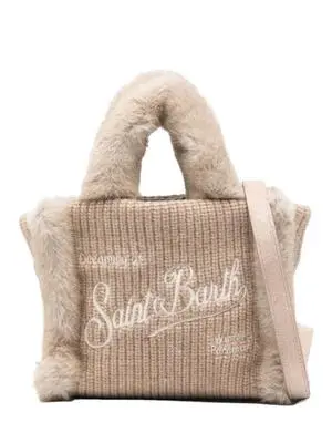 MC2 SAINT BARTH Vanity Mini Shearling Bag - Beige