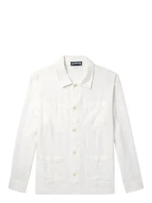 Vilebrequin Corentin Logo-embroidered Linen Overshirt - White