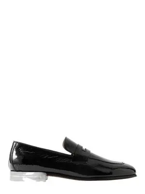TOM FORD Gigi Crackled Patent-leather Penny Loafers - Black