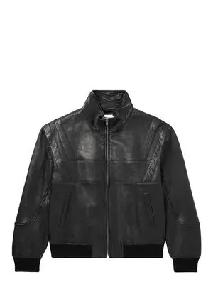 Saint Laurent Teddy Panelled Leather Blouson Jacket - Black