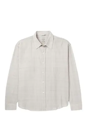 MFPEN Vacation Checked Cotton-blend Seersucker Shirt - White