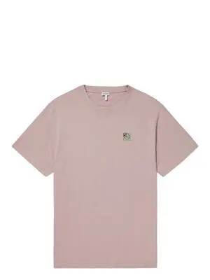 Loewe Logo-embroidered Cotton-jersey T-shirt - Pink