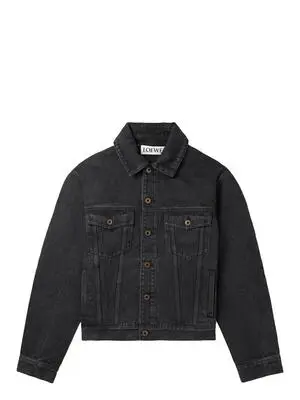 Loewe Anagram Logo-appliquéd Denim Jacket - Black
