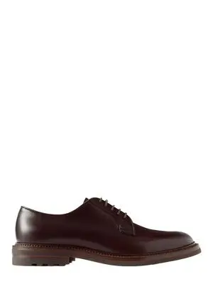 Brunello Cucinelli Leather Derby Shoes - Burgundy
