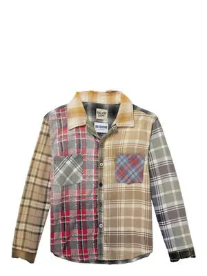 GALLERY DEPT. Marley Retouche Distressed Patchwork Checked Cotton-blend Shirt - Multi