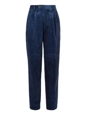 Brunello Cucinelli Straight-leg Cotton-corduroy Trousers - Blue