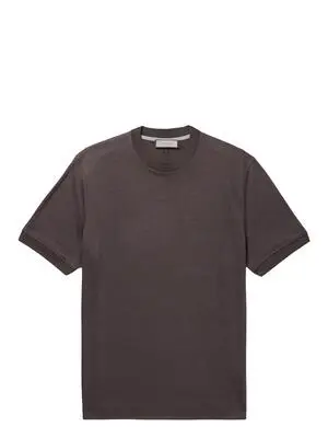 Canali Wool-jersey T-shirt - Brown