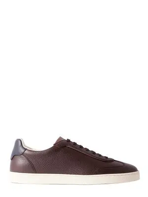 Brunello Cucinelli Coda Di Rondine Leather Sneakers Brown
