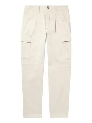 Brunello Cucinelli Straight-leg Virgin Wool-flannel Cargo Trousers - Neutrals