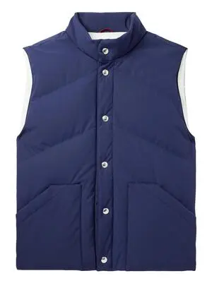 Brunello Cucinelli Quilted Shell Down Gilet - Blue