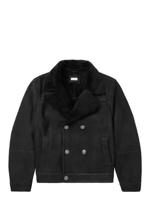 Brunello Cucinelli Double-breasted Shearling Jacket - Black