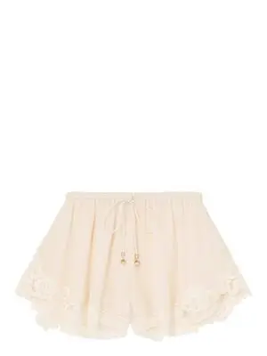 ZIMMERMANN Awaken Lace-Trimmed Crepe De Chine Shorts