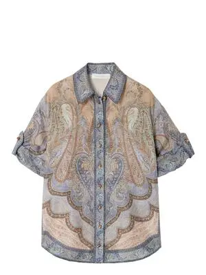 Zimmermann Wanderlust Paisley-print Silk Shirt - Blue