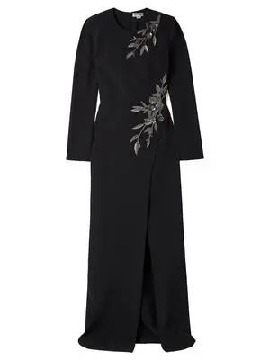 Zuhair Murad Embellished Draped Gown - Black