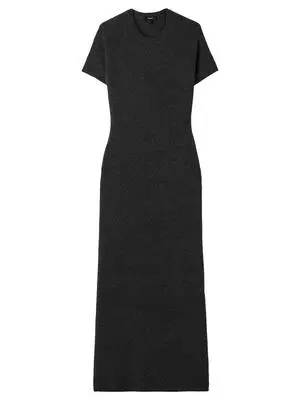 Theory Wool And Cashmere-blend Maxi Dress - Gray