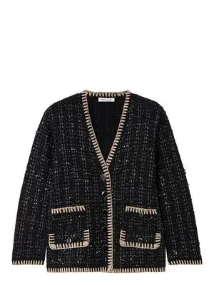 Veronica Beard Ceriani Sequin-embellished Tweed Jacket - Black