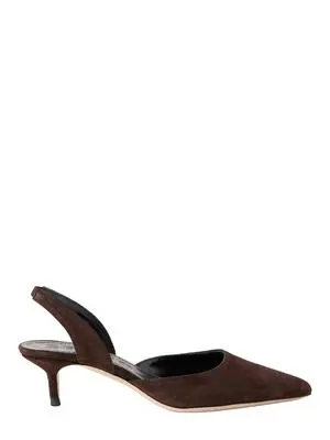 Staud Sebastian Suede Slingback Pumps - Brown