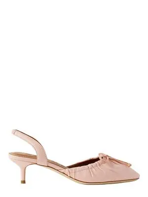 Staud Alba Ballet Bow-embellished Leather Slingback Pumps - Pink