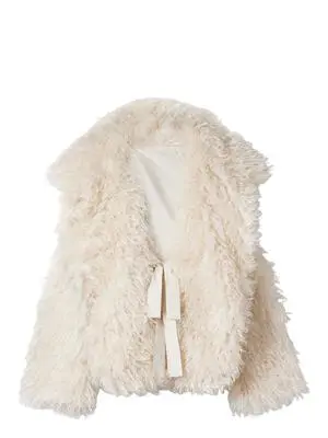 Norma Kamali Sleeping Bag Fleece Coat - Cream