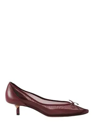 Jacquemus Tourni Bow-detailed Mesh Pumps - Burgundy