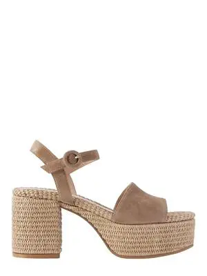 GIANVITO ROSSI Carol 35 Suede Platform Sandals - Brown