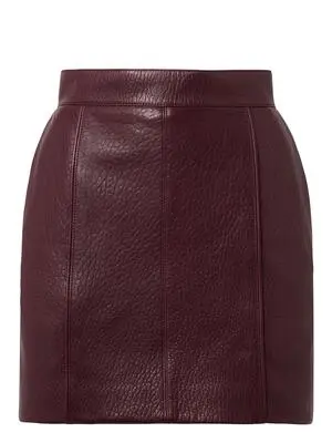 Chloé Textured-leather Mini Skirt - Burgundy