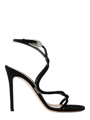 GIANVITO ROSSI Jungle Mamba 105 Suede Sandals - Black